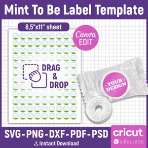 Mint to Be Label Template, Round Sticker Template, Circle Template Svg ...
