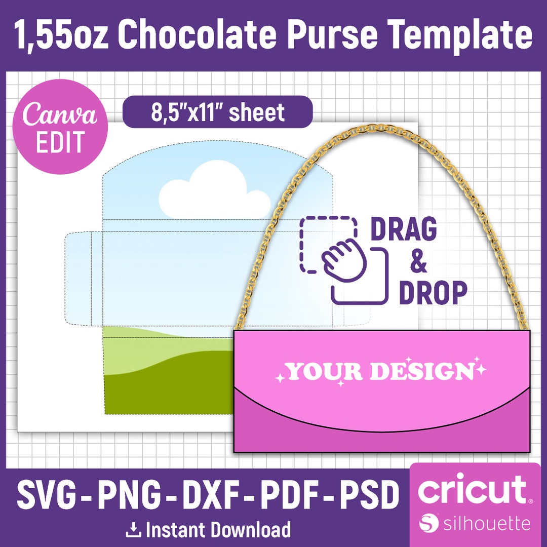 1.55oz Chocolate Bar Purse Template, Chocolate Template, Candy Bar ...