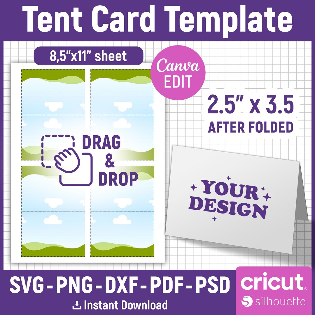 Tent Card Template, Food Label Card, Food Card Tent Signs, Folded Note ...