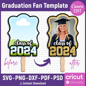 Grad Paddle Fan Template, Custom Grad Fan, Graduation Fan Template ...