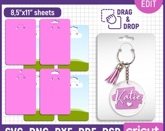 Keychain Display Card Template, Keyring Display Card Template, Keyring ...