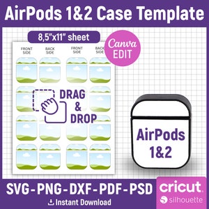 AirPod Case Sublimation Template Bundle, Phone Case Template, AirPod 1/ ...