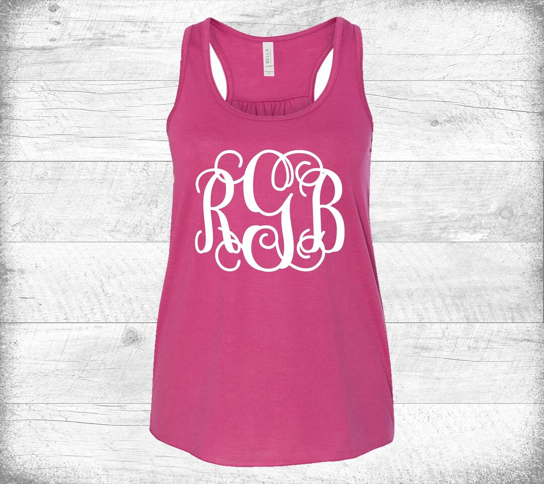 Monogram Tank Top, SALE, Monogram Racerback Tank, Custom Tank Top - Etsy