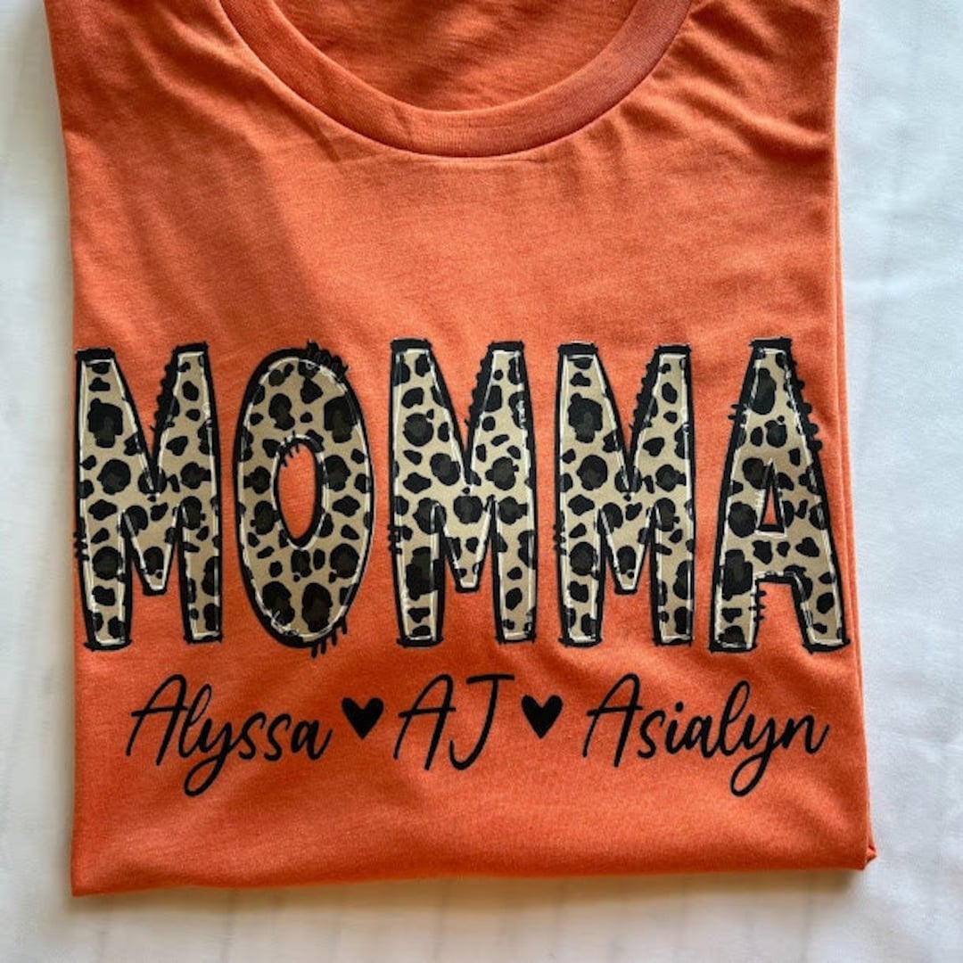 Custom Mama Shirt With Kid's Names Mama Leopard Shirt Mama Cheetah ...