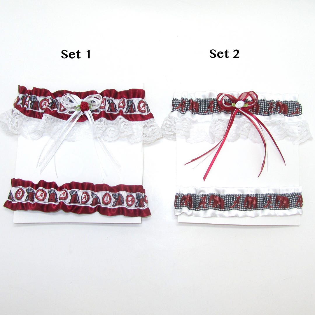 Garter Set Alabama Roll Tide Keepsake and Tosser Themed Weddings - Etsy