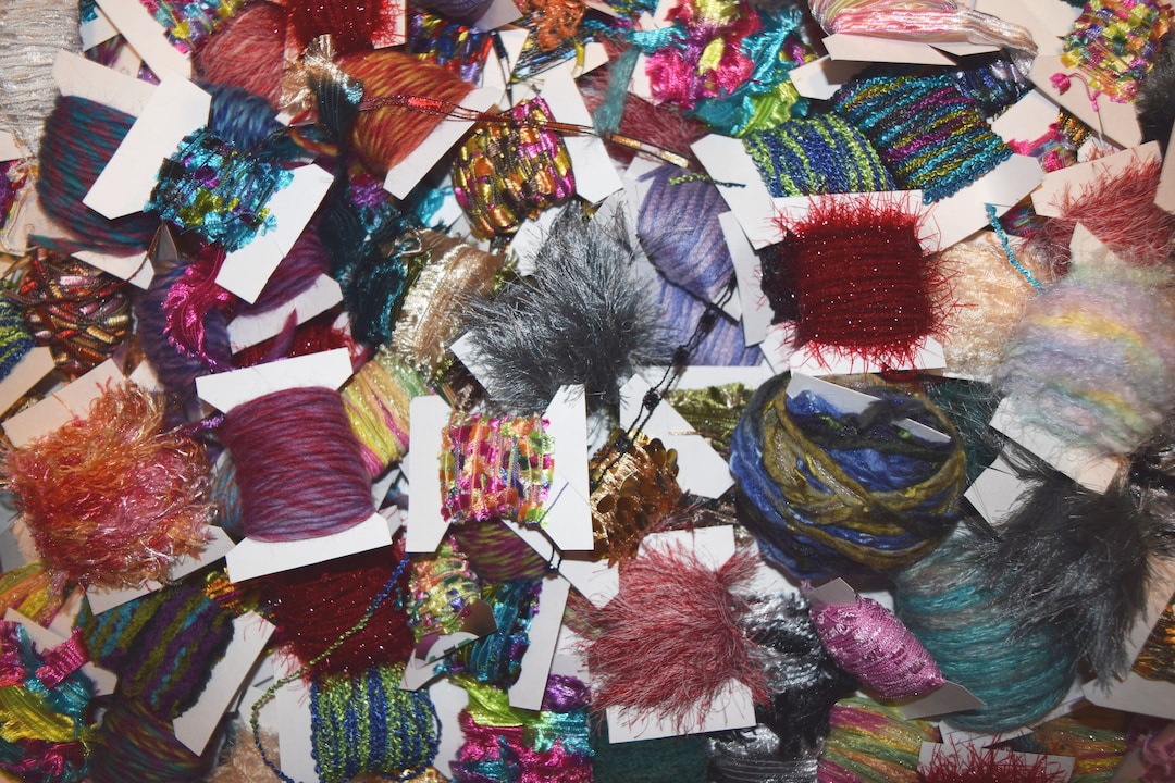 No Tariff! Novelty Yarn Grab Bag: 100 Yards,10 Colors, Mixed Fibers for ...