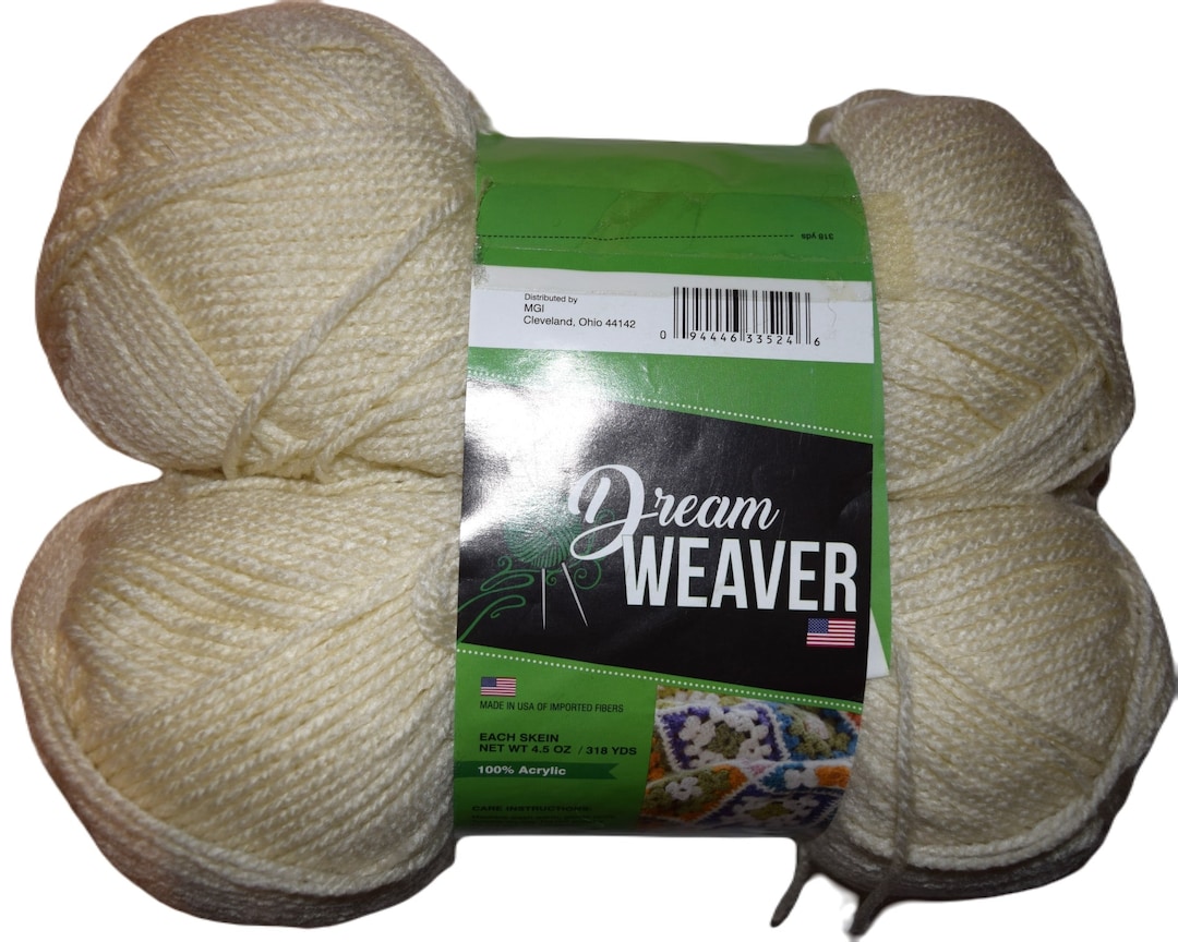 9 Oz/636yards White Acrylic Worsted Dream Weaver Yarn - Etsy