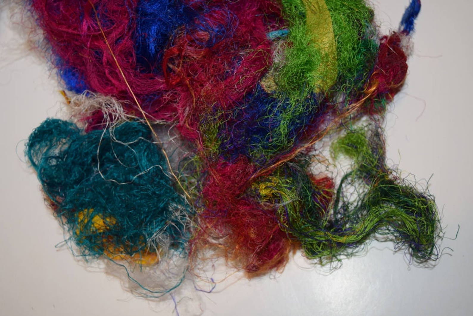 1/2/3 Oz Sari Silk Waste Threads Leftover Art Yarn for Mixed | Etsy