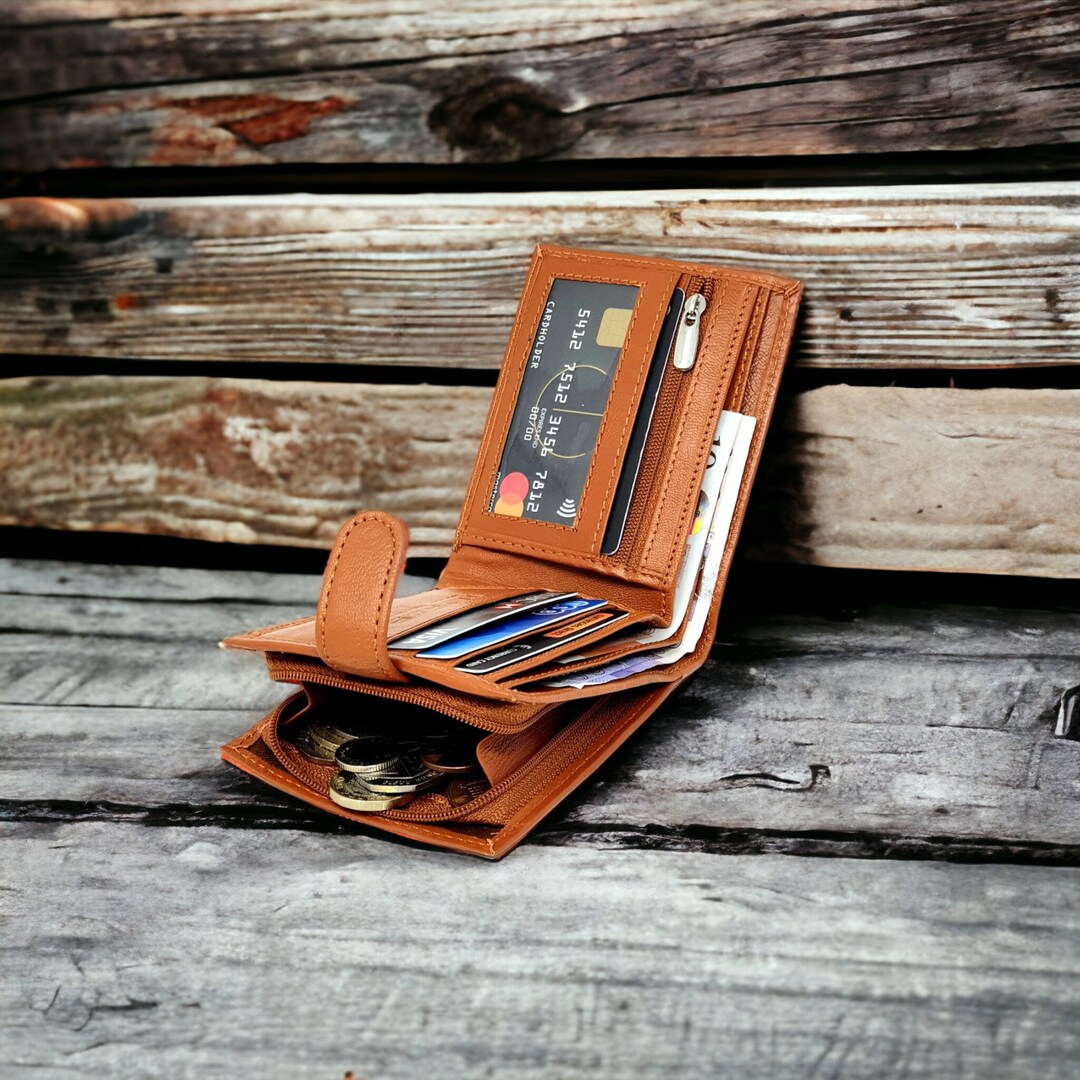 Mens RFID Blocking Wallet Soft Tan Leather Billfold Wallet Handmade ...