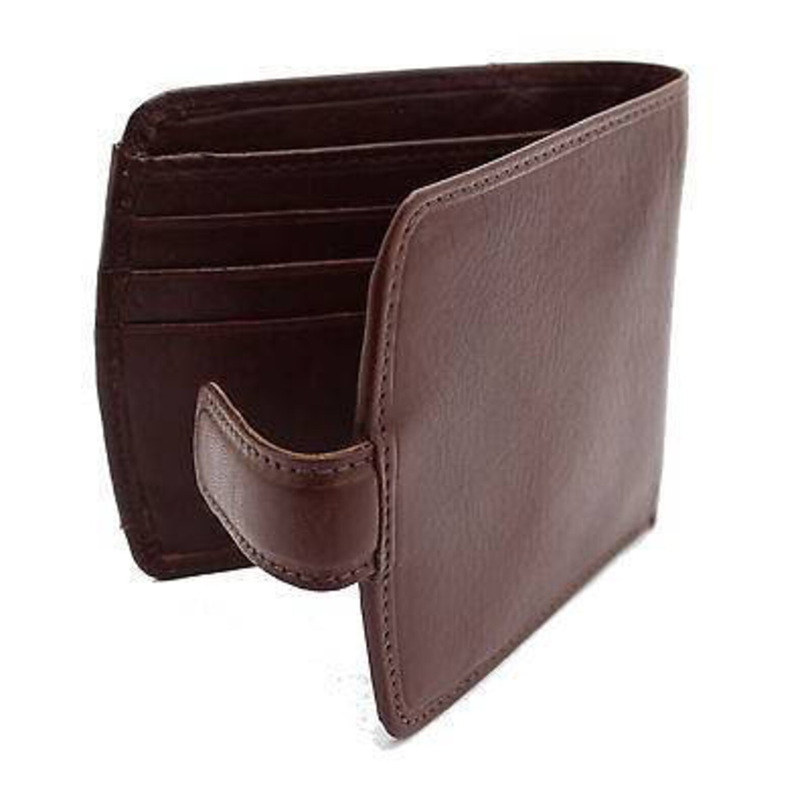 Mens Brown Genuine Leather Wallet With Side Coin Pocket RFID - Etsy UK