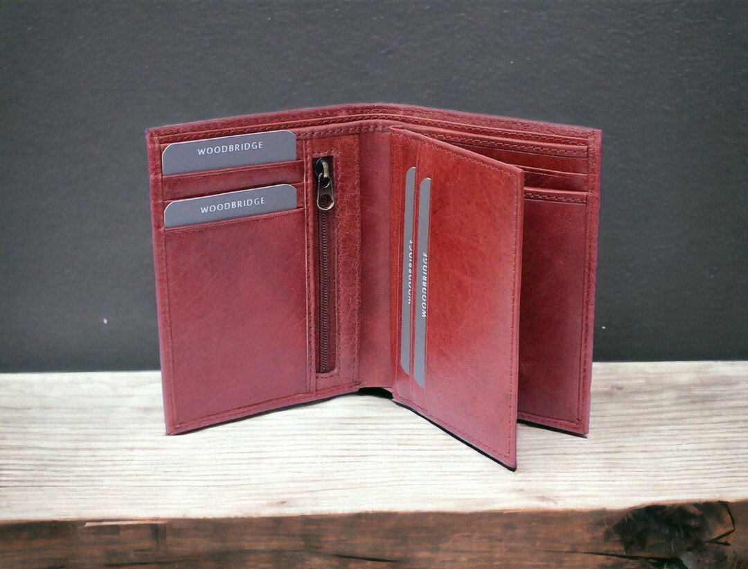 Woodbridge London Mens Tall Leather Trifold Wallet 4005 Brown - Etsy