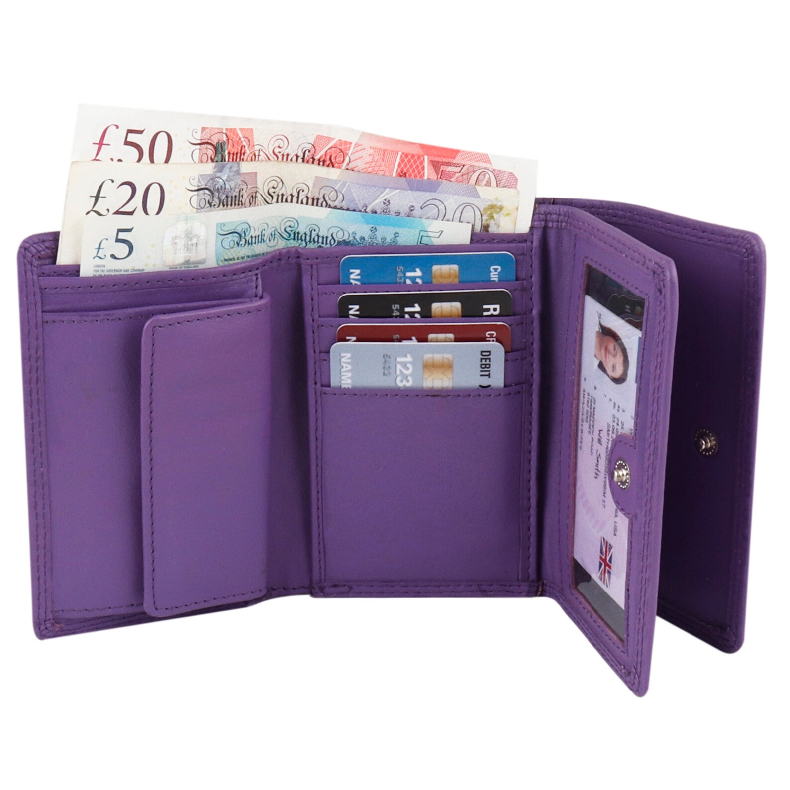 Women's RFID BLOCKING Purple Leather Wallet Ladies Purse - Etsy UK