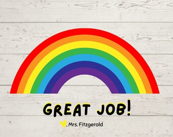 Teacher Thank You Card Boho Rainbow Teacher Thank You Card - Etsy