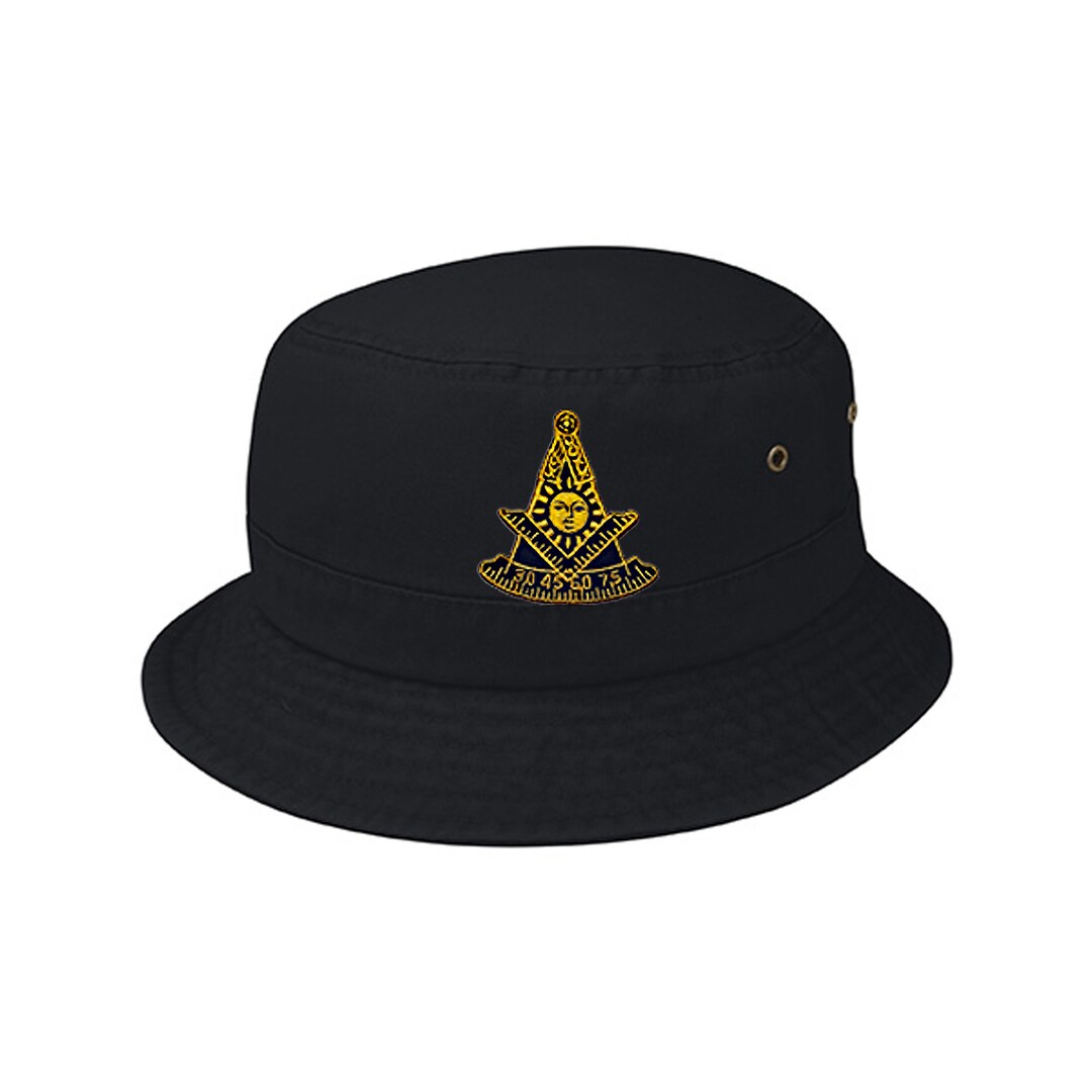 PAST MASTER Bucket Hat Black or Tan/khaki Embroidered Logo 2 Sizes for ...