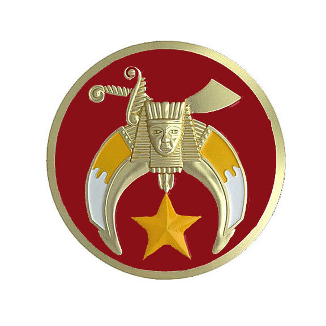 SHRINER Auto Emblem on RED Peel and Press Adhesive Back 3 Diameter Fits ...