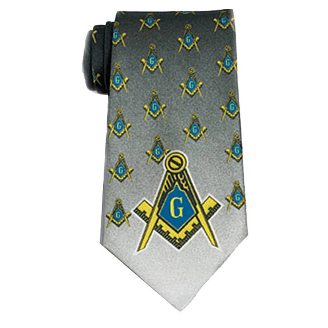 MASONIC TIE SALE Gray to Black Tones With Masonic Logos Originally 15. ...