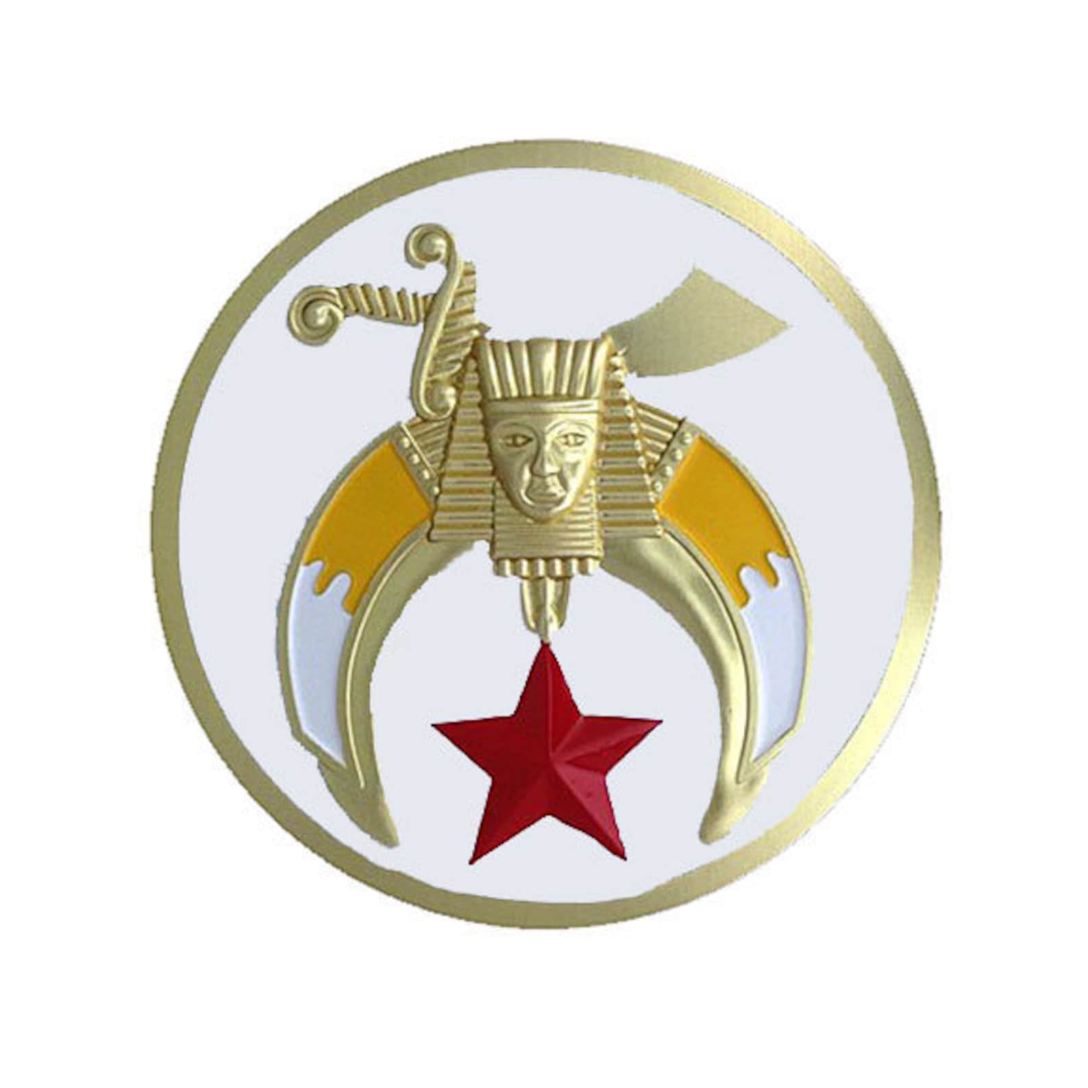 SHRINER Auto Emblem on WHITE Peel and Press Adhesive Back - Etsy