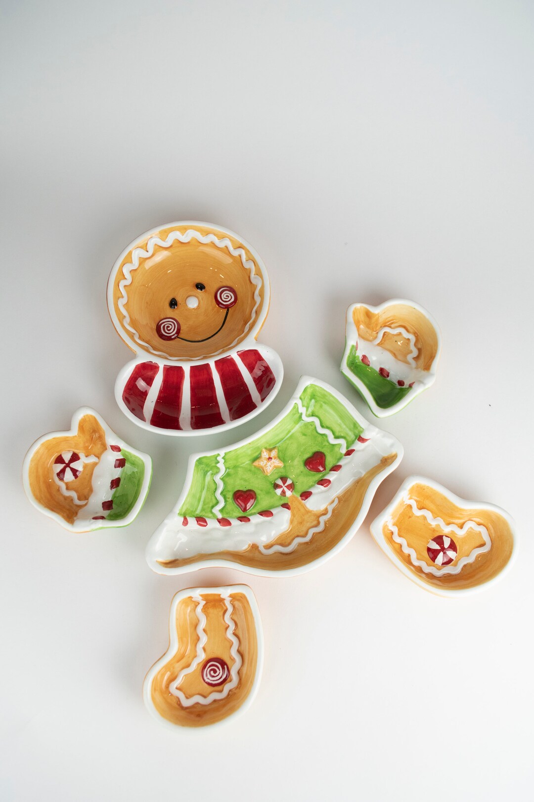 6 Piece Gingerbread Man Party Tray - Etsy