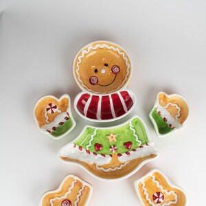 6 Piece Gingerbread Man Party Tray - Etsy