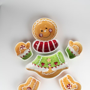 6 Piece Gingerbread Man Party Tray - Etsy
