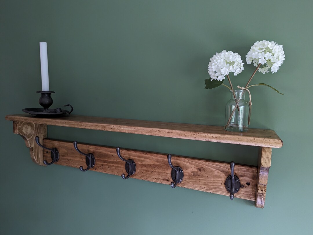 Coat Rack With Shelf Wooden Hand Made Victorian Reclaimed - Etsy