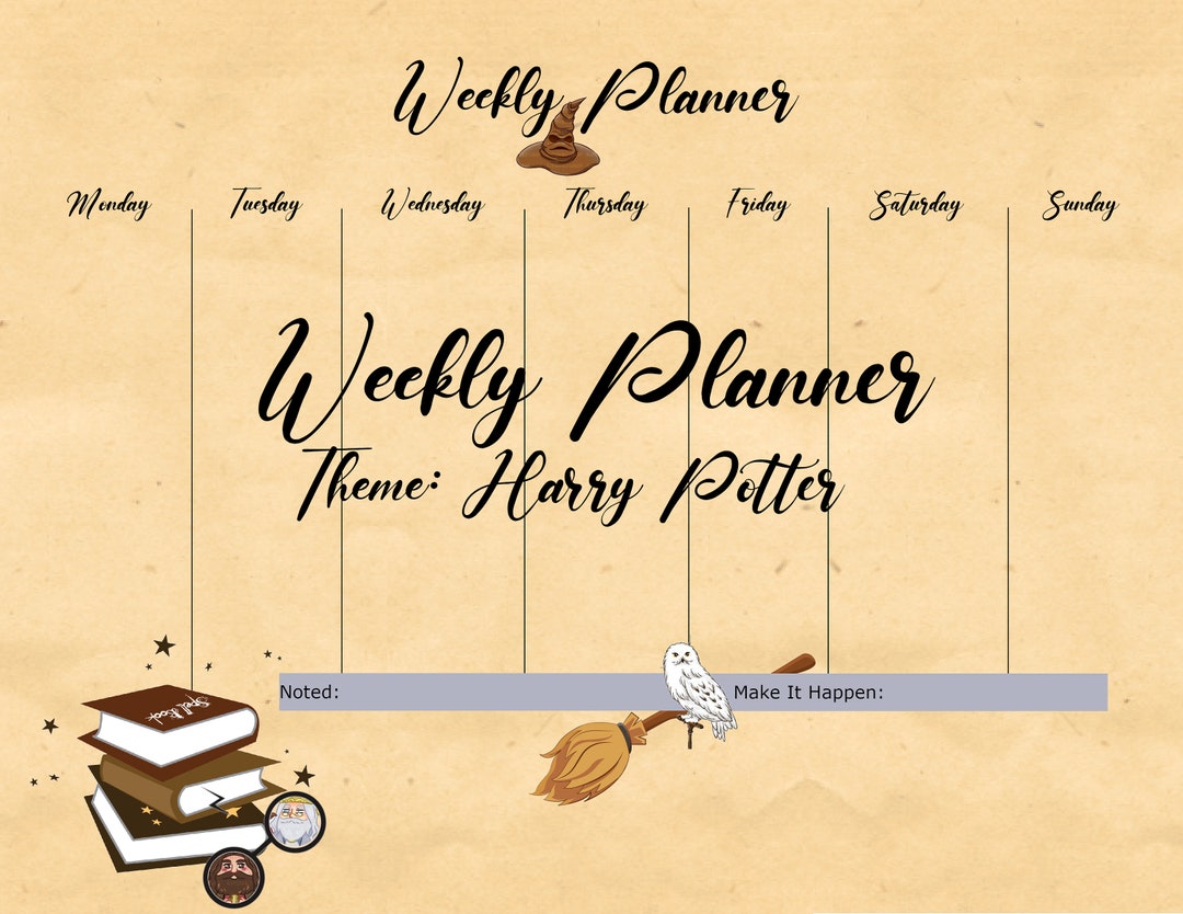 Weekly Planner - Wizarding World - Etsy