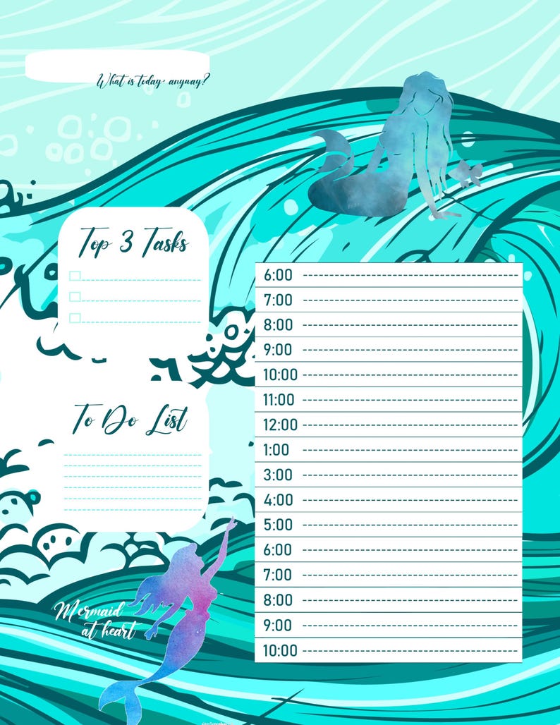 Mermaid Daily Planner - Etsy