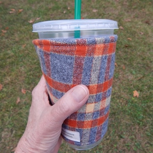 Plaid Flannel Iced Coffee Cozy - Etsy