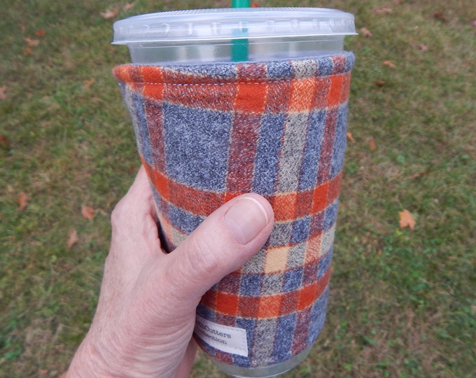 Plaid Flannel Iced Coffee Cozy - Etsy