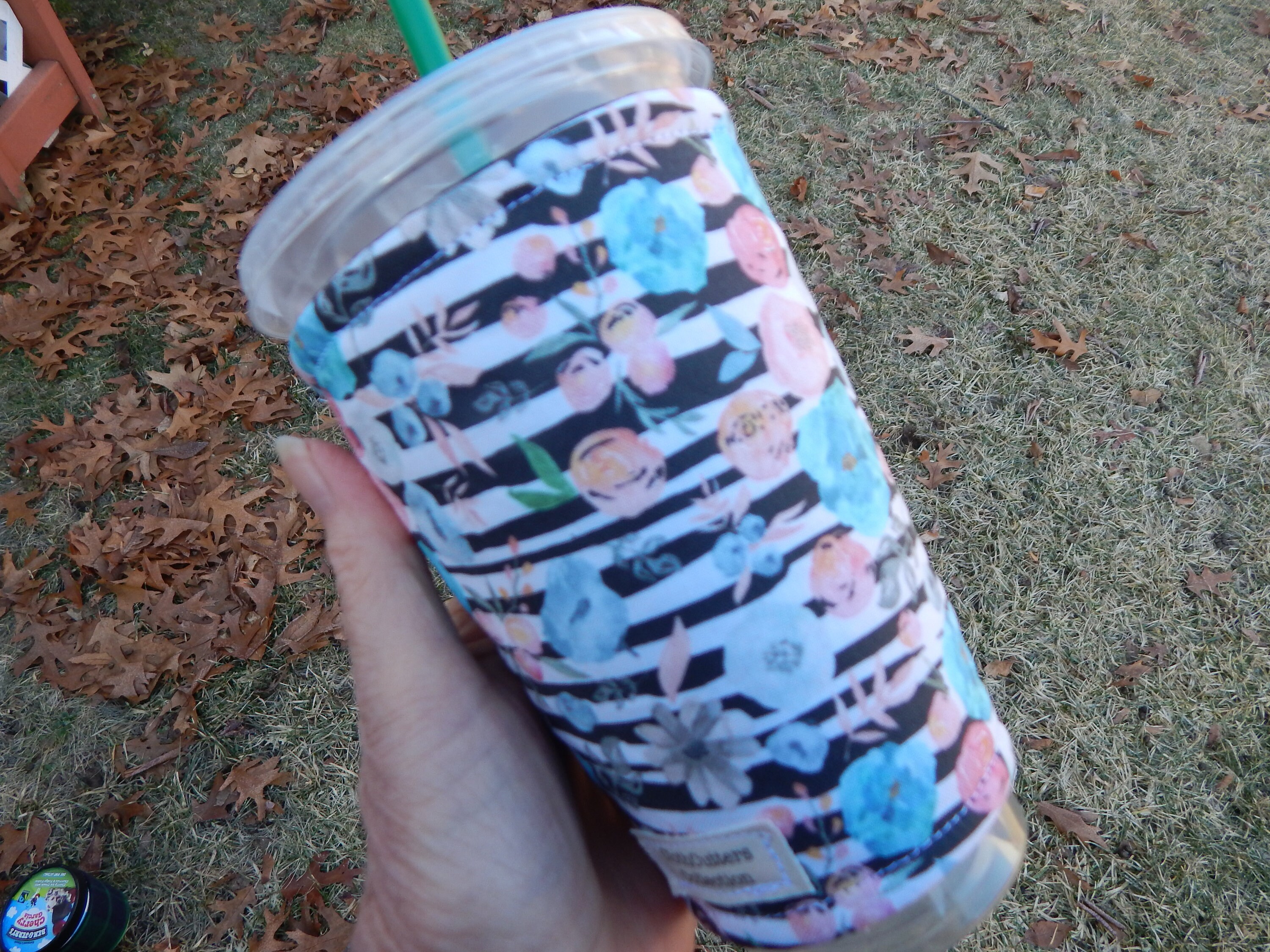 Pink N Blue Roses Iced Coffee Cozy - Etsy