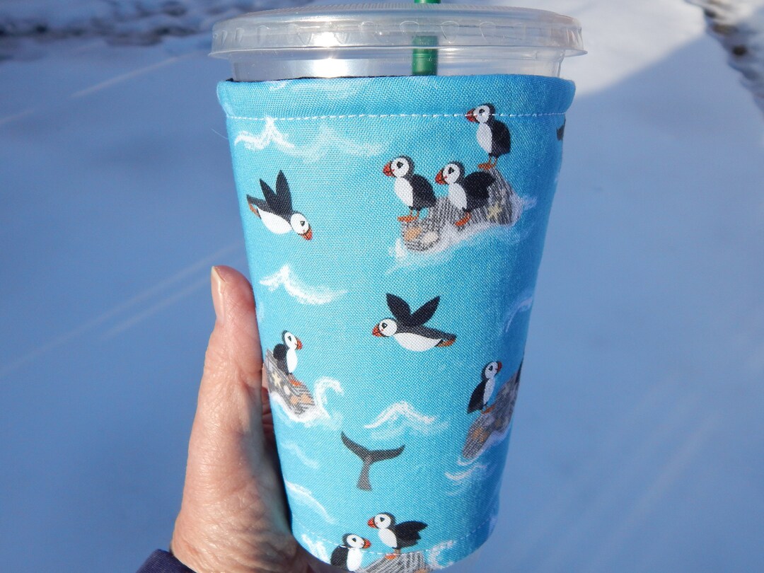 Puffin Iced Coffee Cozy - Etsy