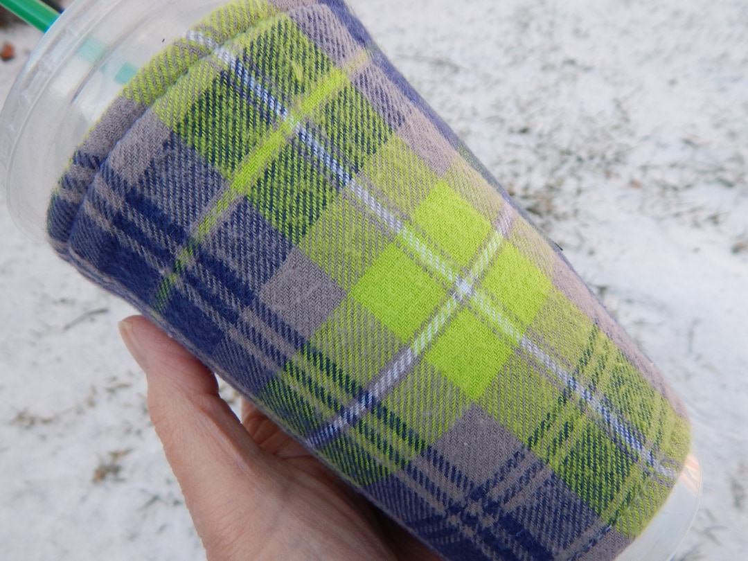 Plaid Flannel Iced Coffee Cozy - Etsy