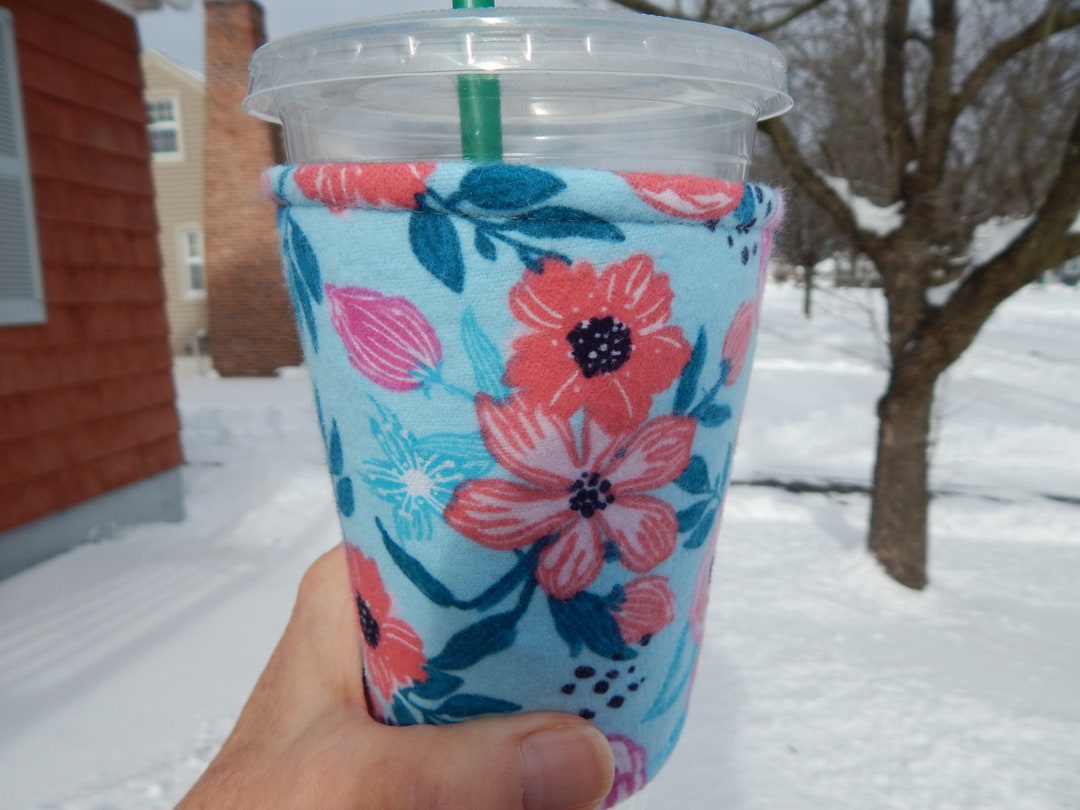 Flannel Floral Iced Coffee Cozy - Etsy