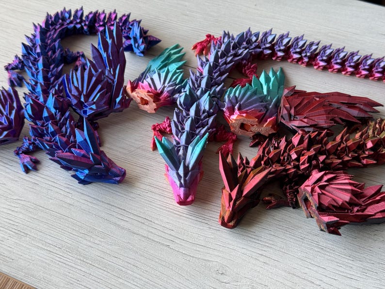 Articulated Crystal Dragon - Gift for Dragon Lovers, Printed Dragon ...
