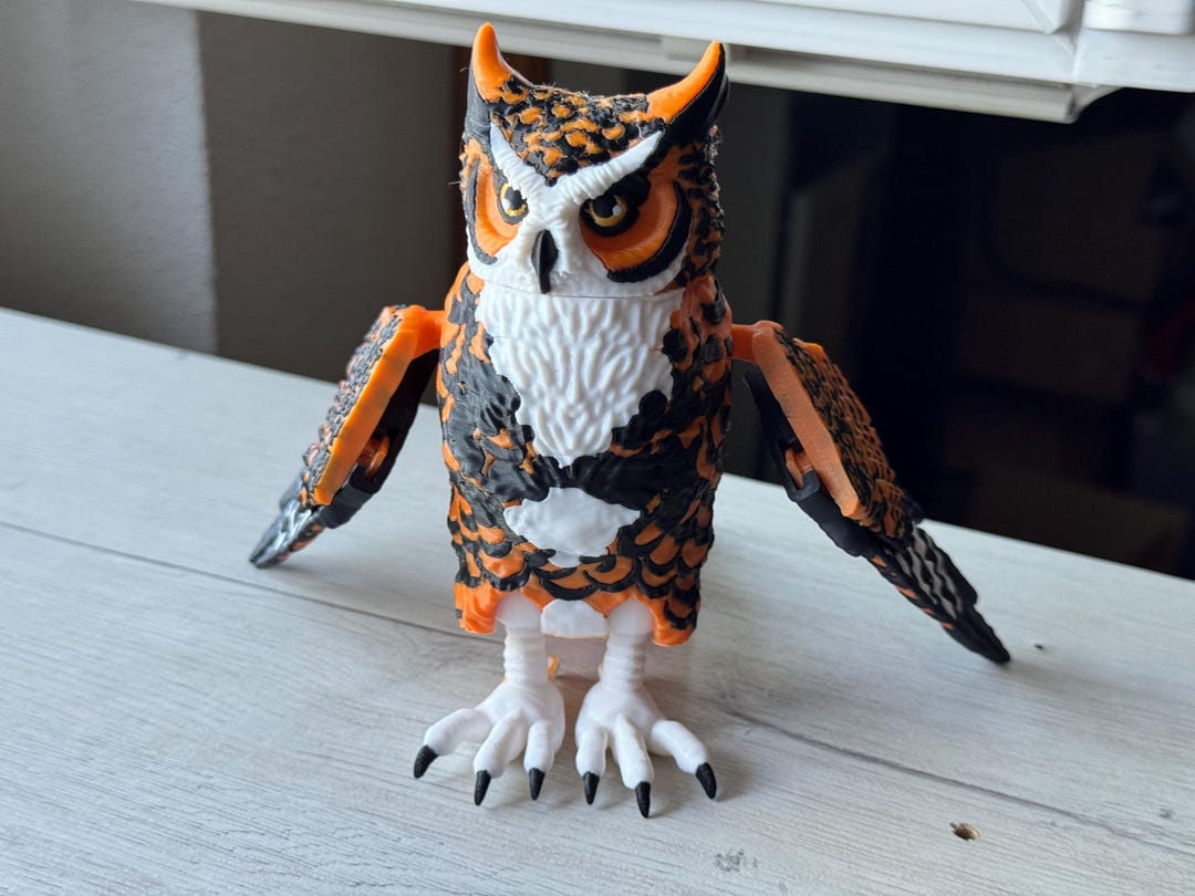 Flexible Tiger Owl - Articulated Figure | Great Horned Owl Figure | Owl ...
