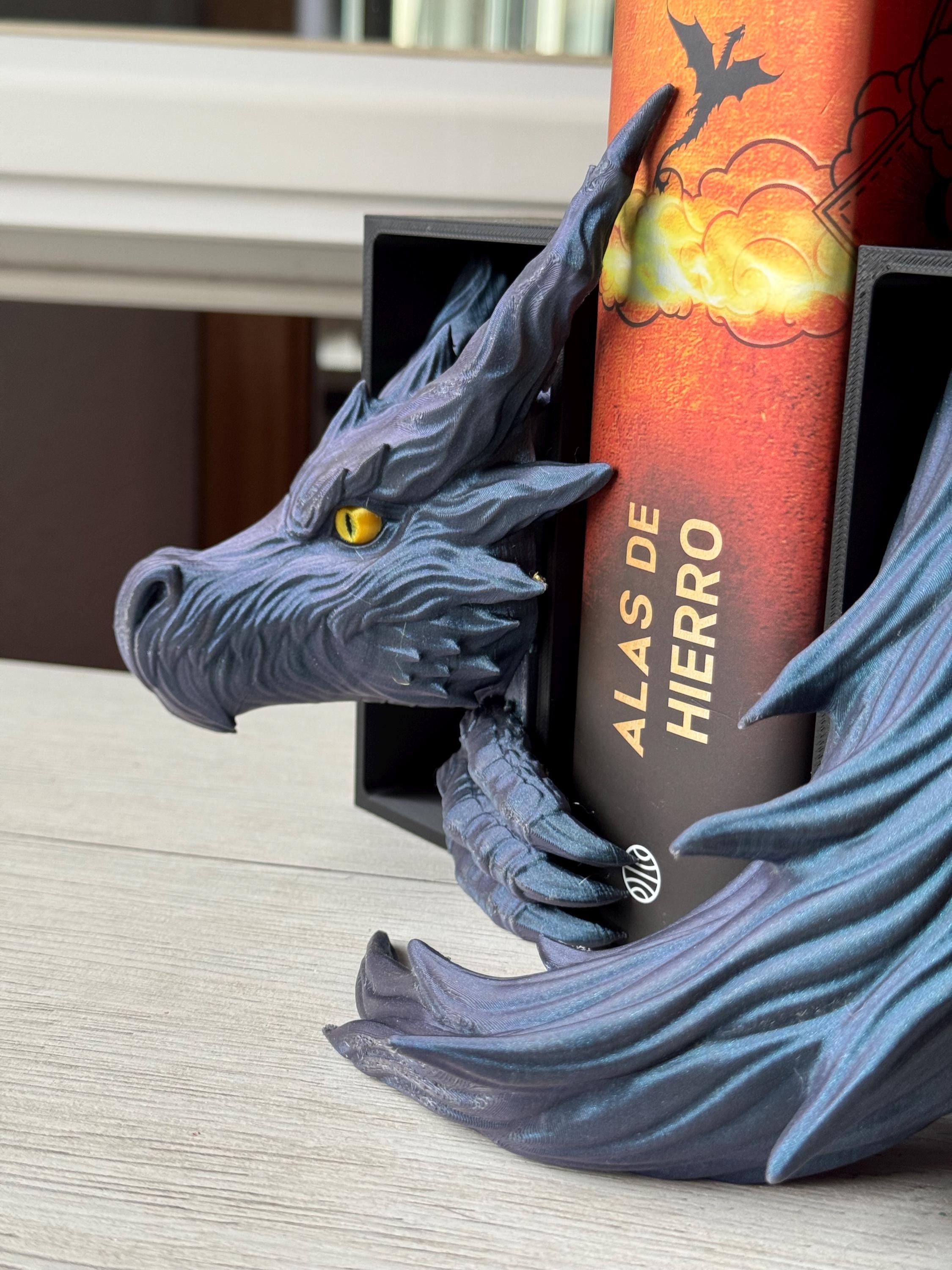 Mini Shadow Dragon Bookend – Hand-painted Fantasy Decor | Personalized ...