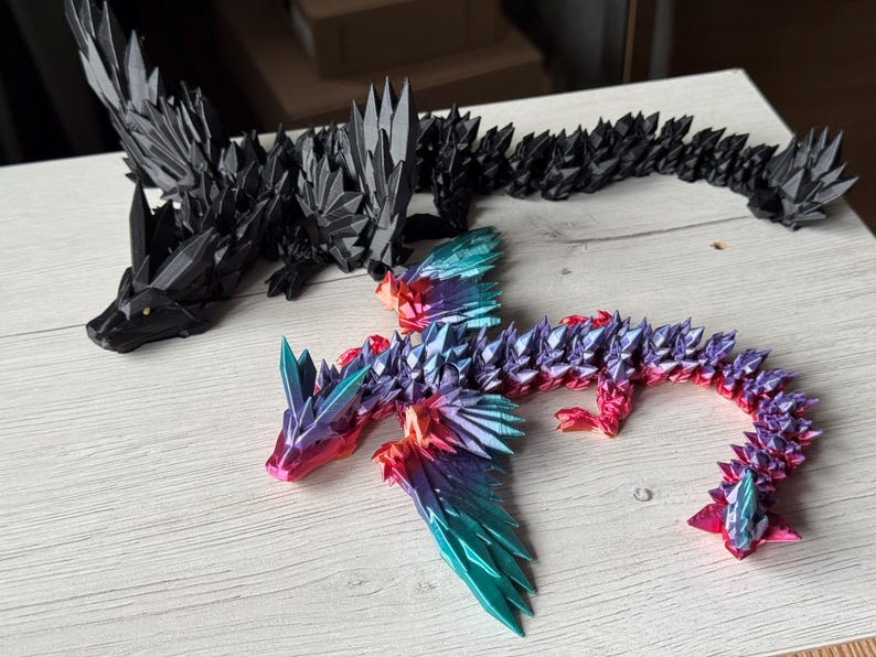 Articulated Crystal Dragon - Gift for Dragon Lovers, Printed Dragon ...
