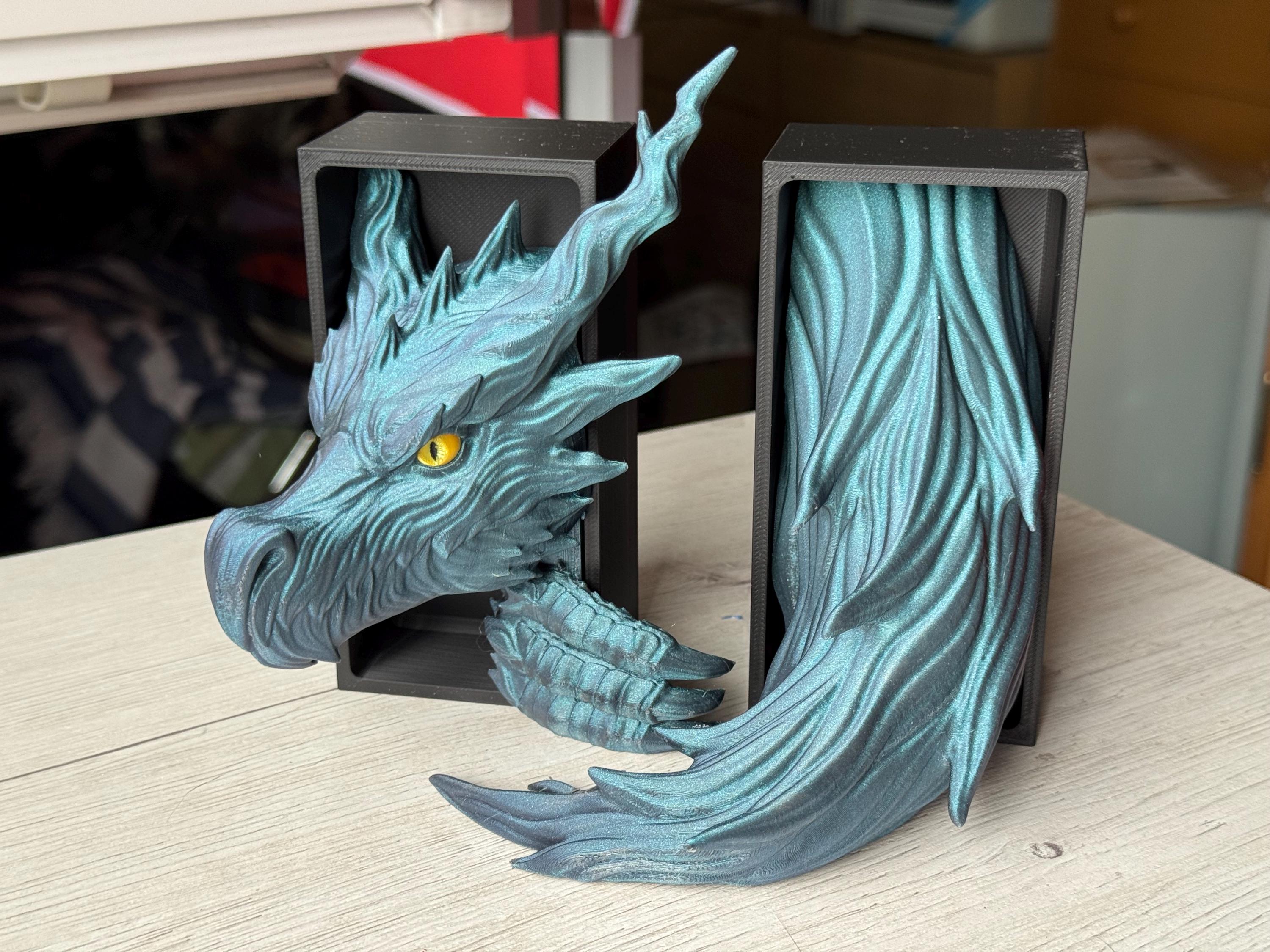 Mini Shadow Dragon Bookend – Hand-painted Fantasy Decor | Personalized ...