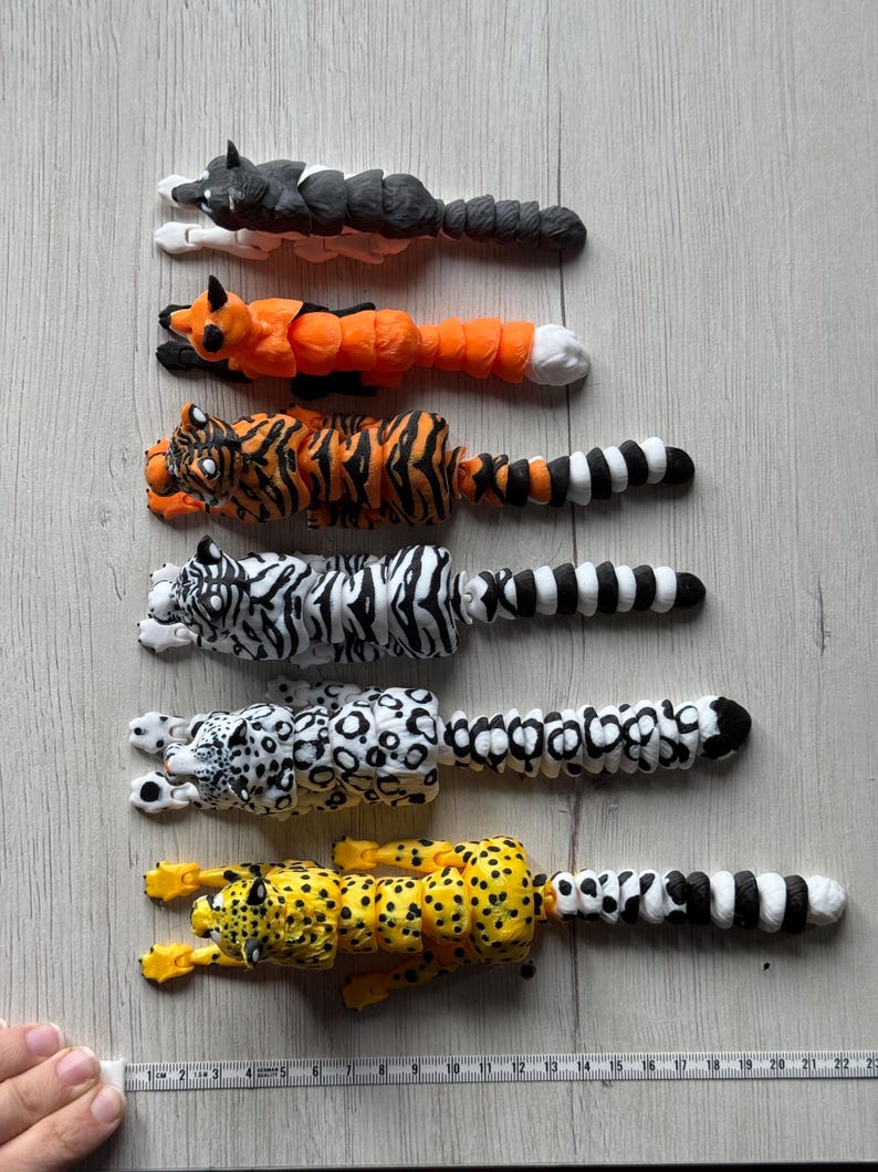 Articulated Animal Figurines – Posable Fox, Wolf, Tiger, Cheetah ...