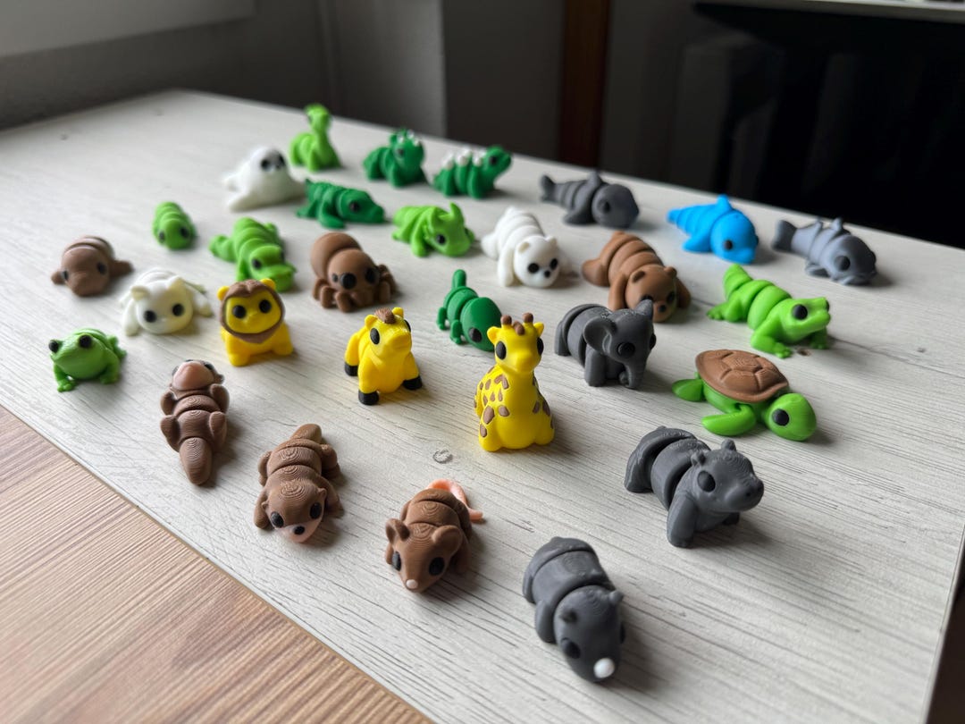 3D Printed Mini Animals Pack: Articulated Dinosaur and Animal Set With ...