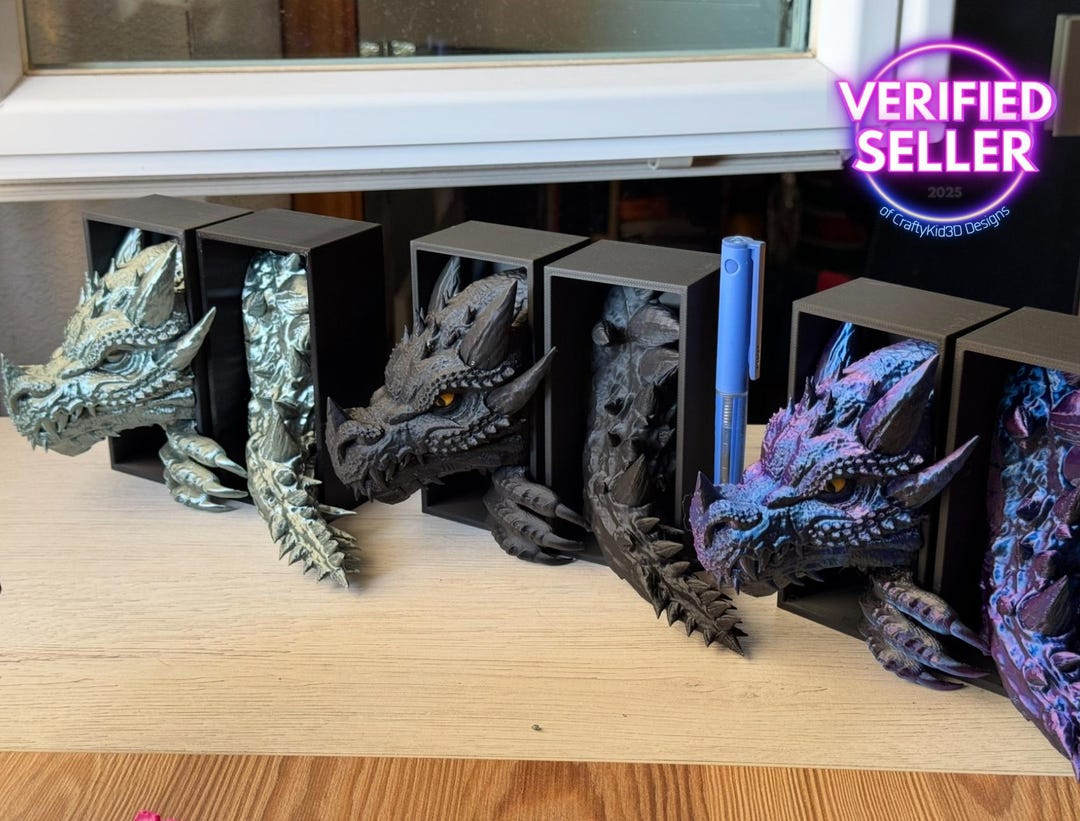 Mini Dragon Bookend – Hand-painted Fantasy Decor | Personalized Gift ...