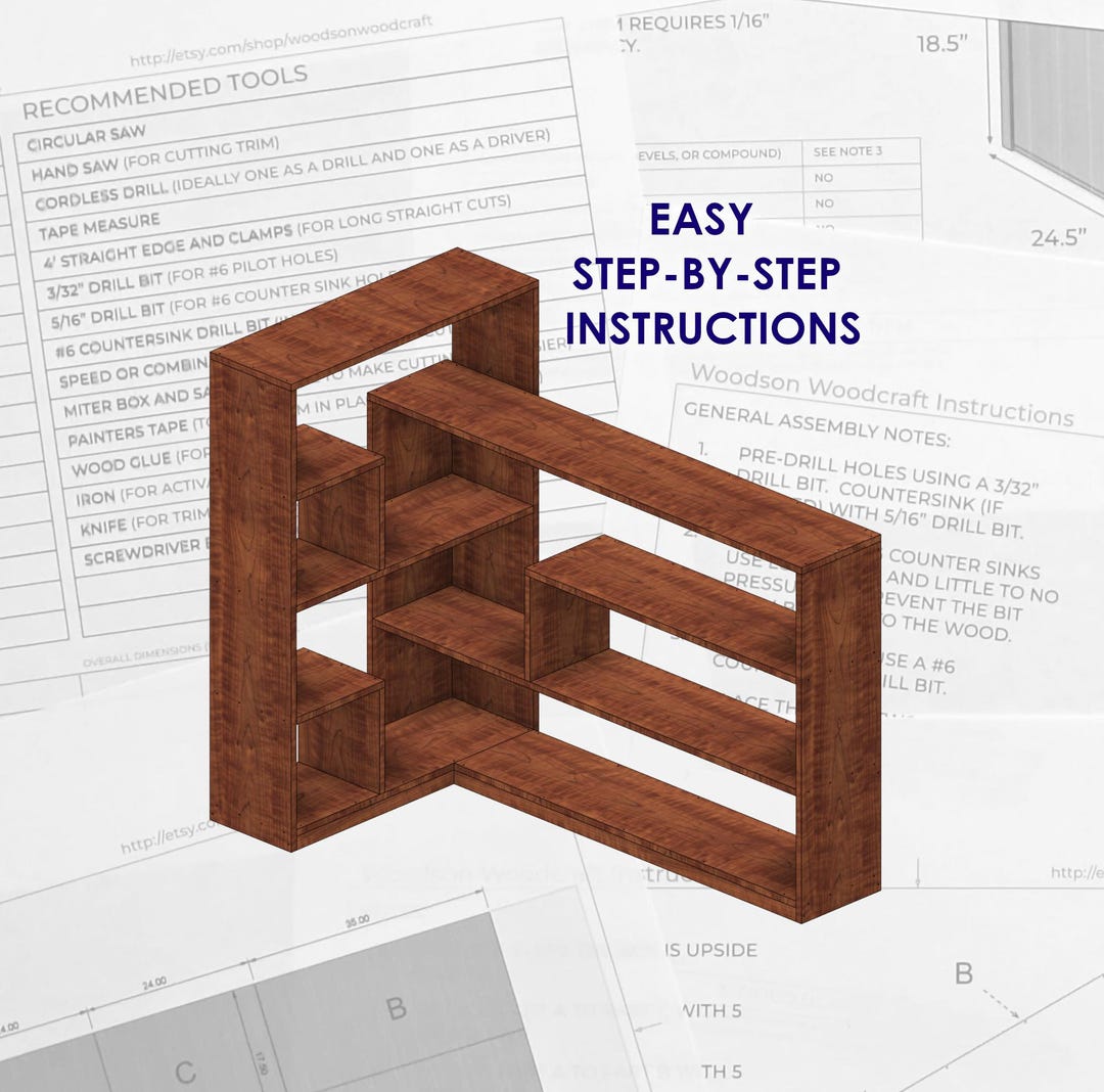 DIY Modern Corner Shelf Plans – Digital Download - Etsy