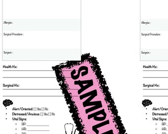 PACU Nurse Report Sheet - Etsy
