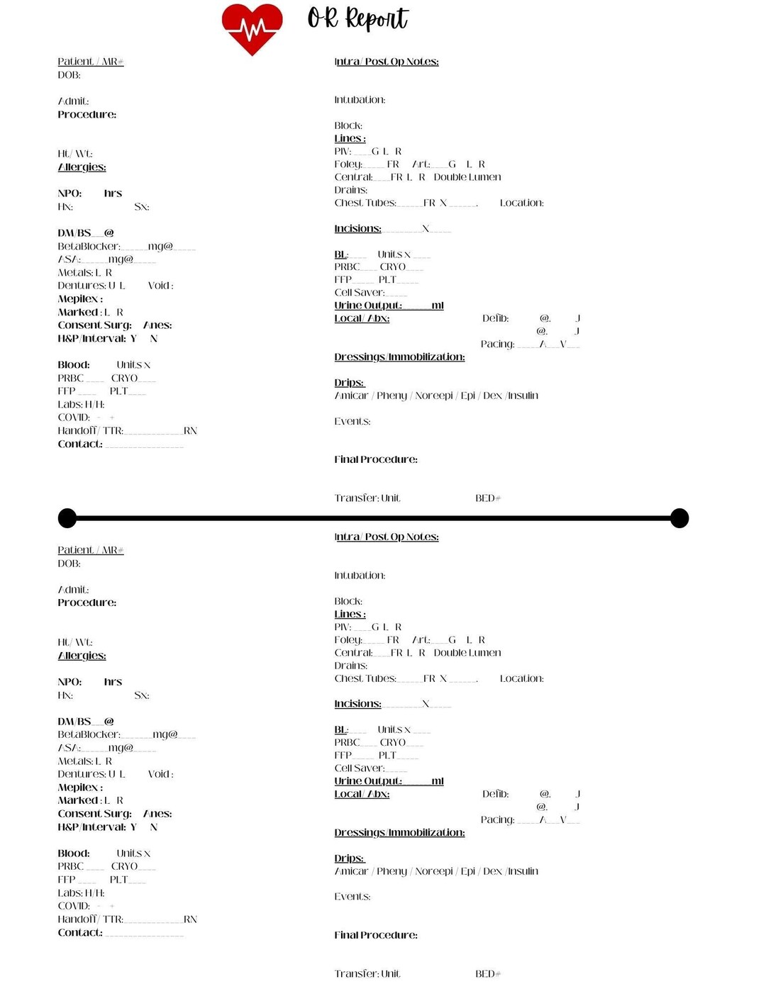 OR Report Sheet - Etsy