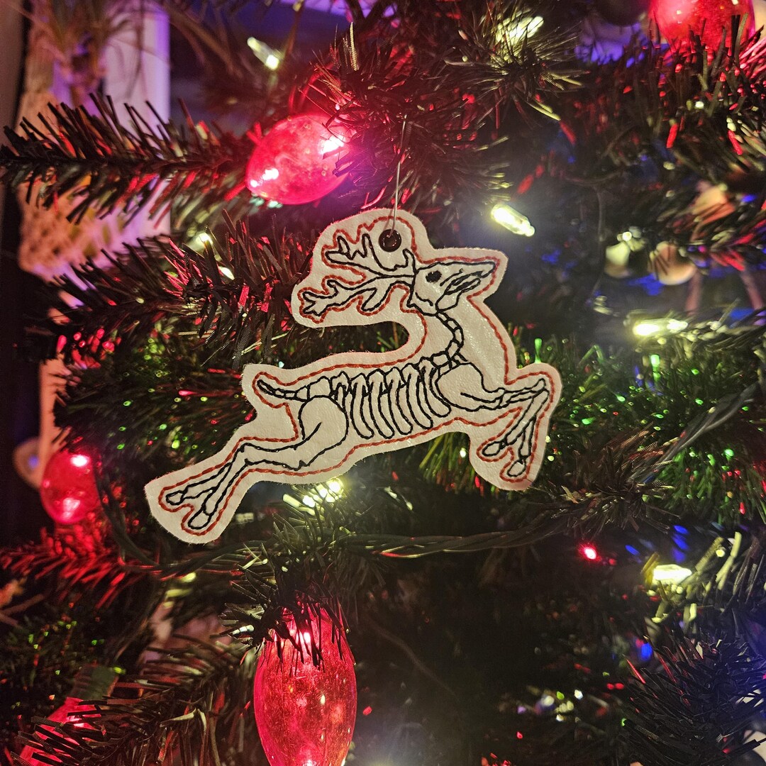 Skeleton Reindeer Holiday Tree Ornaments Gothmas Xmas - Etsy
