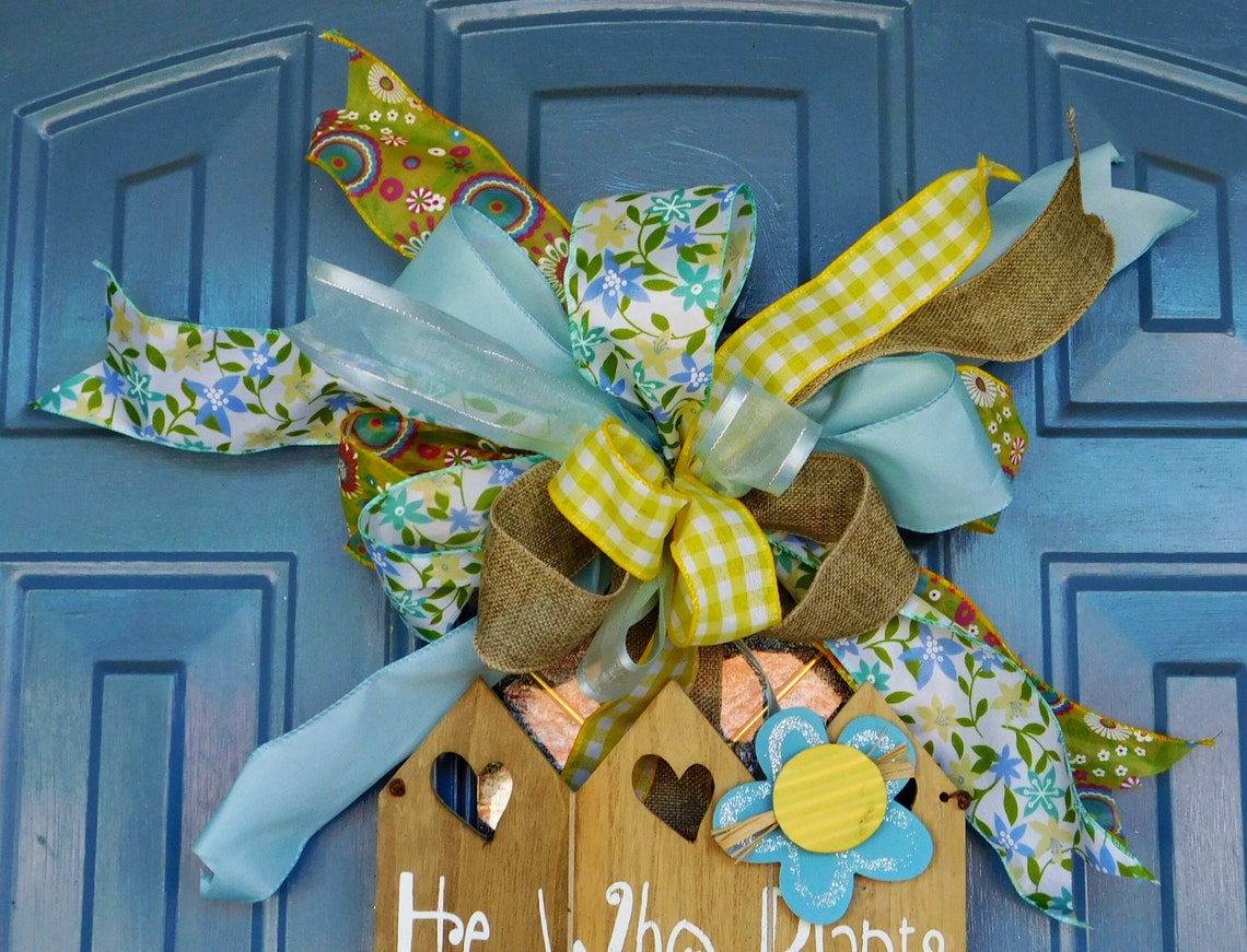 Wooden Picket Fence Sign With he Who Plants a Garden - Etsy