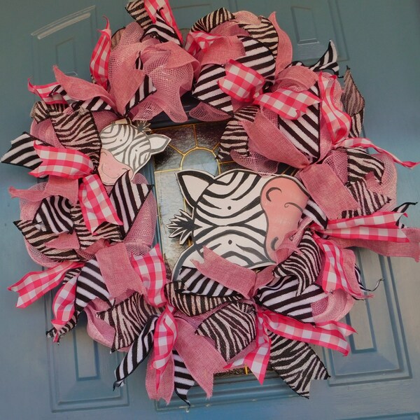 Zebra Wreath - Etsy