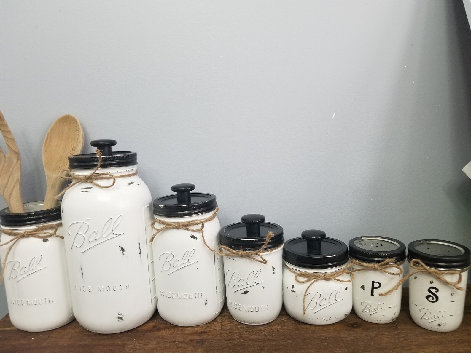 7pc Mason Jar Kitchen Set - Etsy