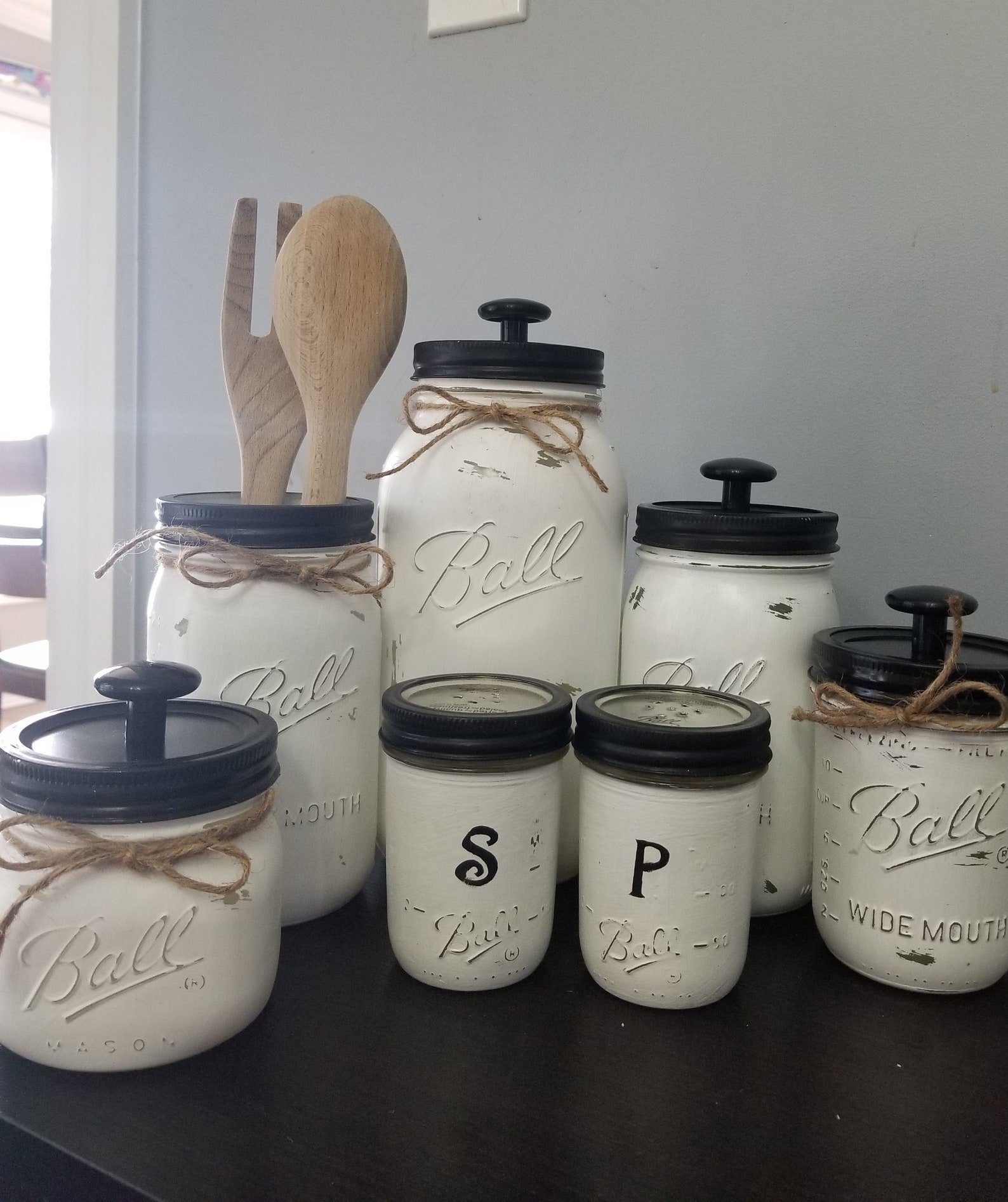 7pc Mason Jar Kitchen Set - Etsy