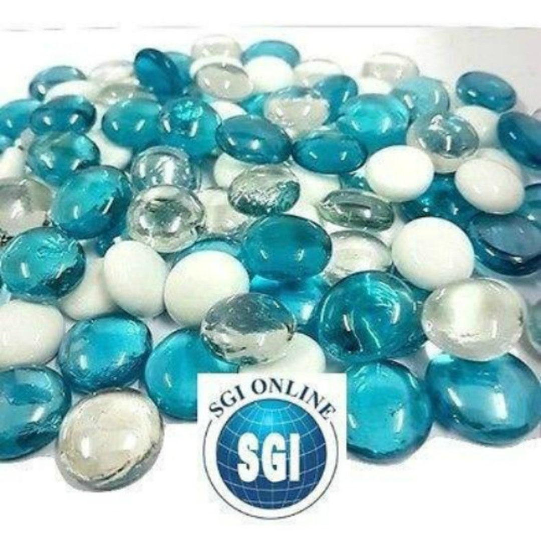 Clear Blue Skies Glass Pebbles Home Vases Wedding - Etsy